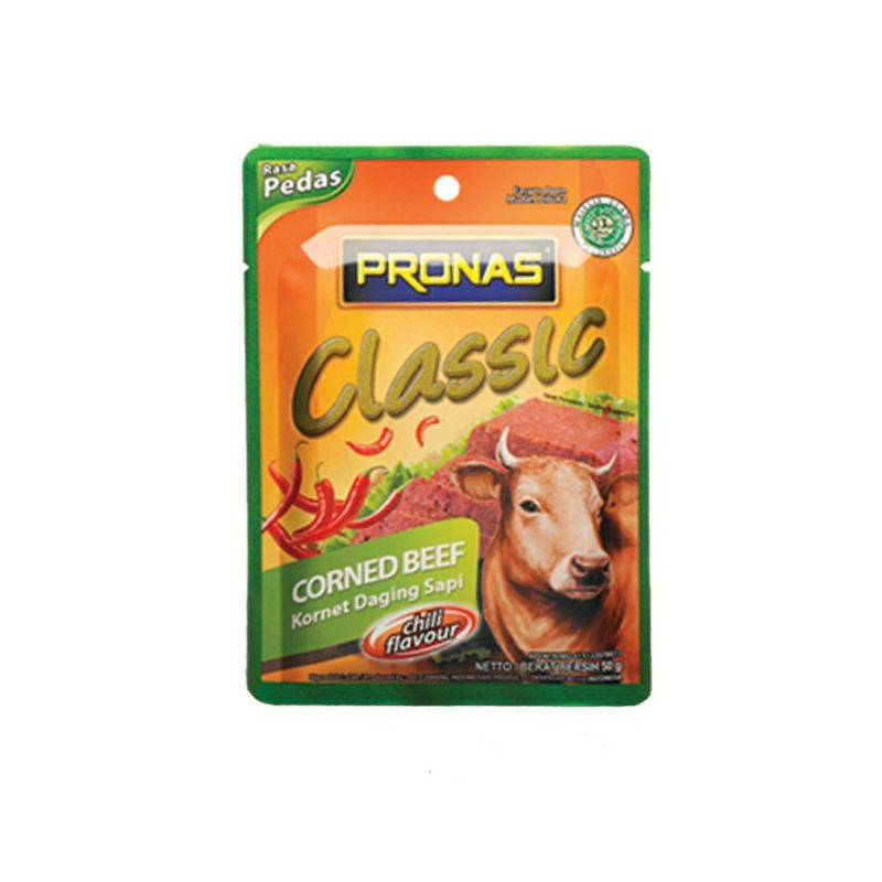 Jual Corned Beef Chili Kornet Sapi Pedas Sachet 50 GR - PRONAS | Shopee ...