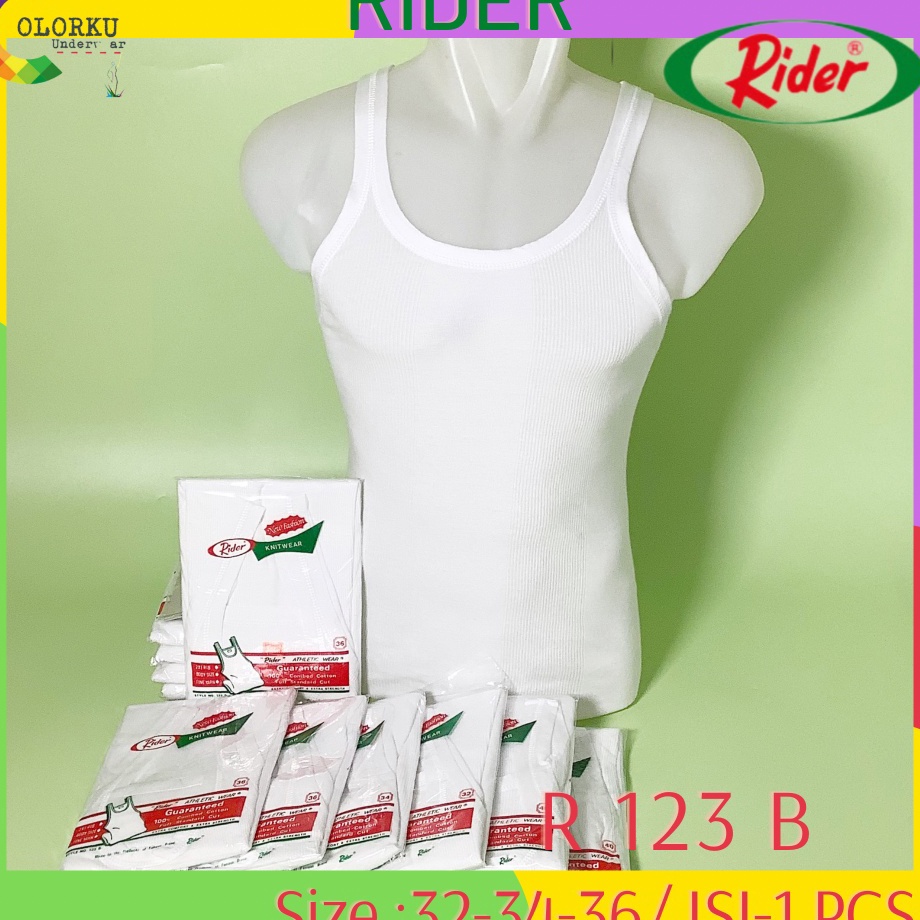 Jual Kaos Singlet Pria RIDER Salur R 123 B ISI-1 PCS Bahan 100% KATUN ...