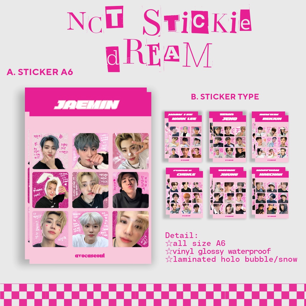 Jual sticker sheet nct dream aesthetic pink ins korea untuk deco pola ...