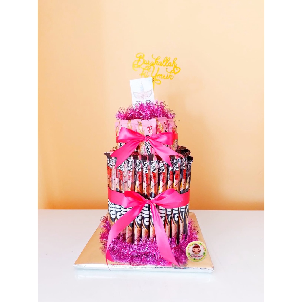 Jual .2 Susun Snack Tower Cake Fullo, Nayara Oat kue Ultah, birthday ...