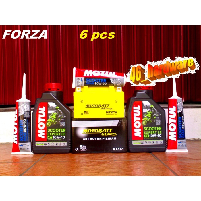 Jual MOTUL SCOOTER EXPERT LE 10W40 OLI HONDA FORZA 250 & AKI MOTOBATT ...