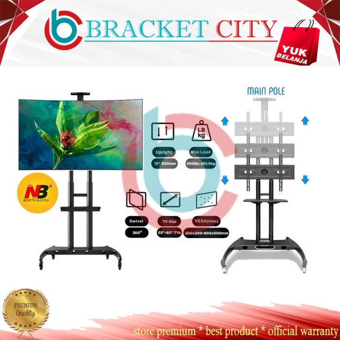 Jual Bracket Standing TV 80"75"70"65"50 inch NB North Bayou AVA 1800-70 ...