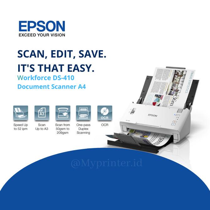 Jual SCANNER EPSON DS-410 EPSON DS410 SCAN UP TO A3 STITCH GARANSI ...