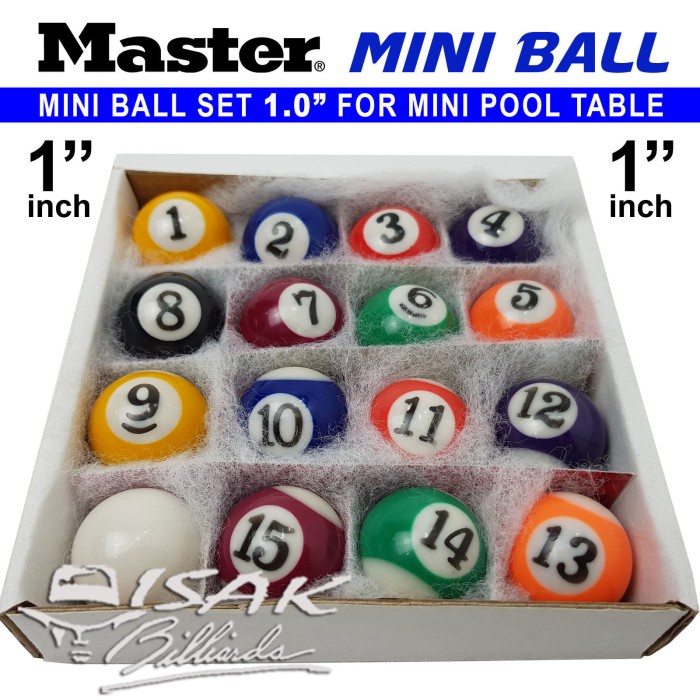 Jual Master Mini Pool Ball Set - 1.0" Bola Meja Billiard Biliar Mainan ...
