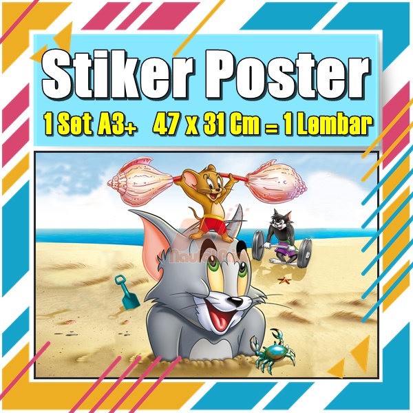 Jual Poster Stiker Tom And Jerry A3+ A4 A5 A6 Animasi Kartun Acara Tv ...
