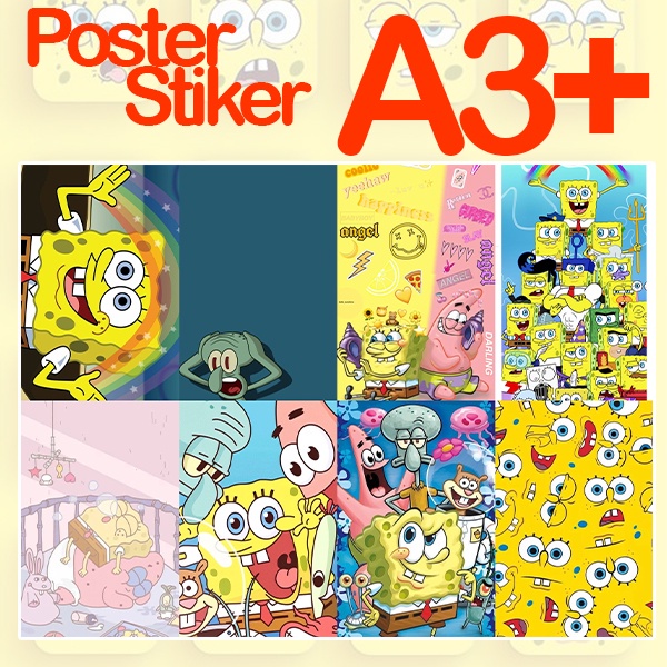 Jual Sticker Poster Spongebob squarepant patrik tuang krab sendy ...