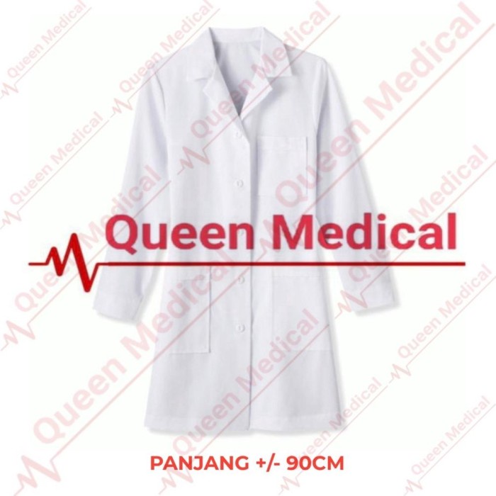 Jual Meduv Jas Lab/Dokter/Perawat Lengan Panjang Putih /Baju ...