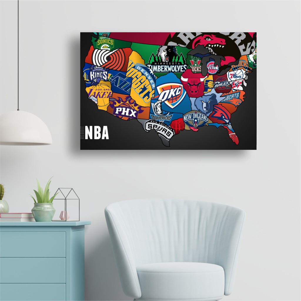 Jual Poster Kayu " NBA Map Usa Team" Ukuran 20Cm x 30Cm | Shopee Indonesia