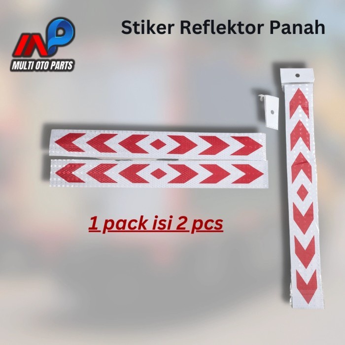 Jual Stiker Reflektor dua arah panah Merah bolak balik 5 x 40 cm (2pcs ...