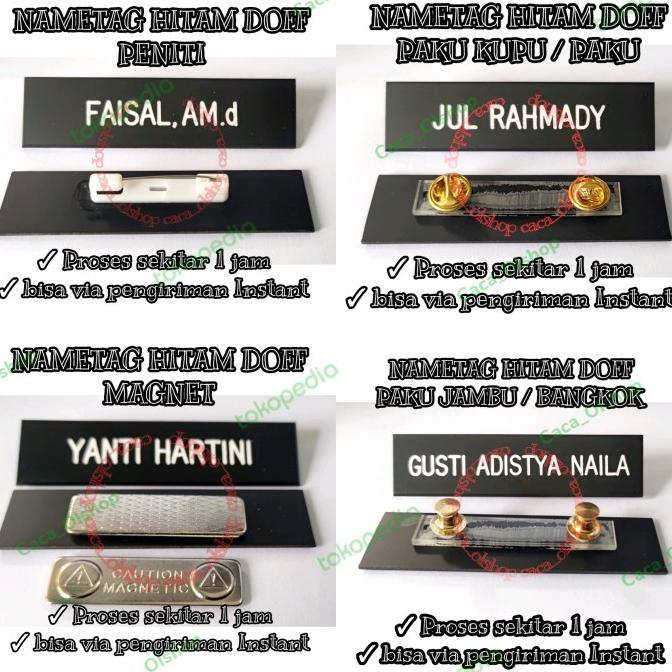 Jual Papan Nama Dada Pdh Pns Siswa Name Tag Gravo Akrilik Hitam Dove ...