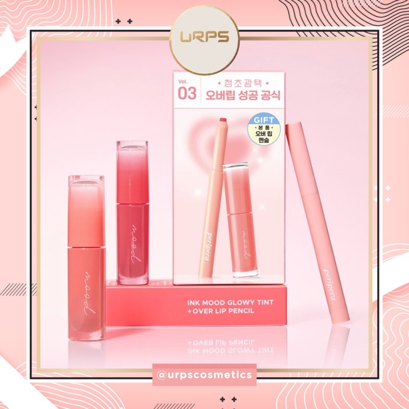 Jual Peripera Ink Mood Glowy Tint + Over Lip Pencil Set | Shopee Indonesia