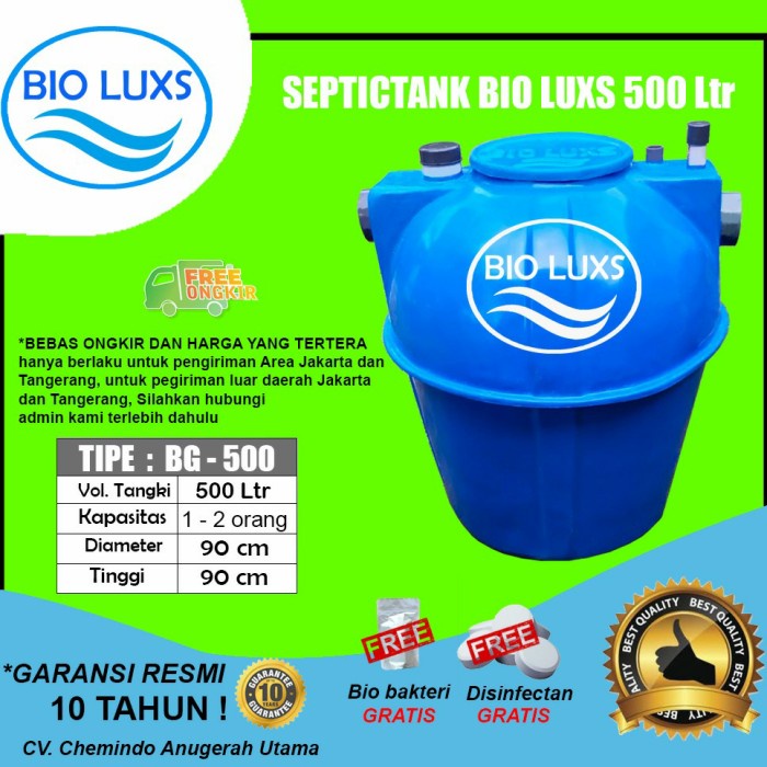 Jual Septic Tank Bio, Biotech, Biofil, BioLuxs Tipe BG 500 Liter ...