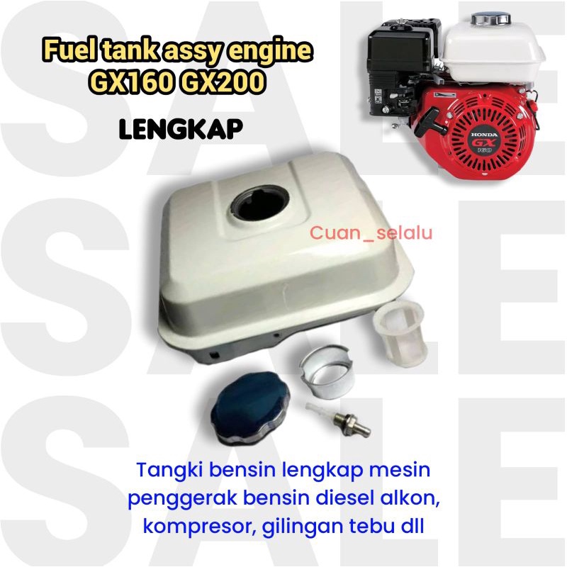 Jual Fuel tank Assy engine GX160 GX200 | tangki bensin diesel penggerak bensin 5,5hp disel alkon ...