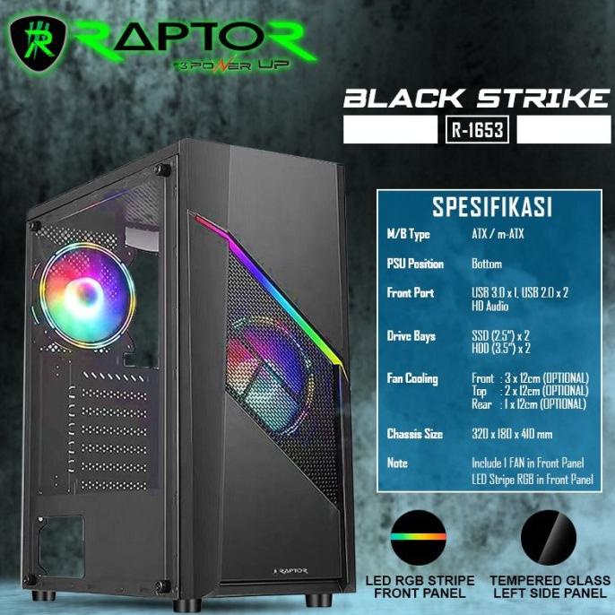 Jual CASING GAMING RAPTOR 1653 RGB INCLUDE 1 FAN | Shopee Indonesia