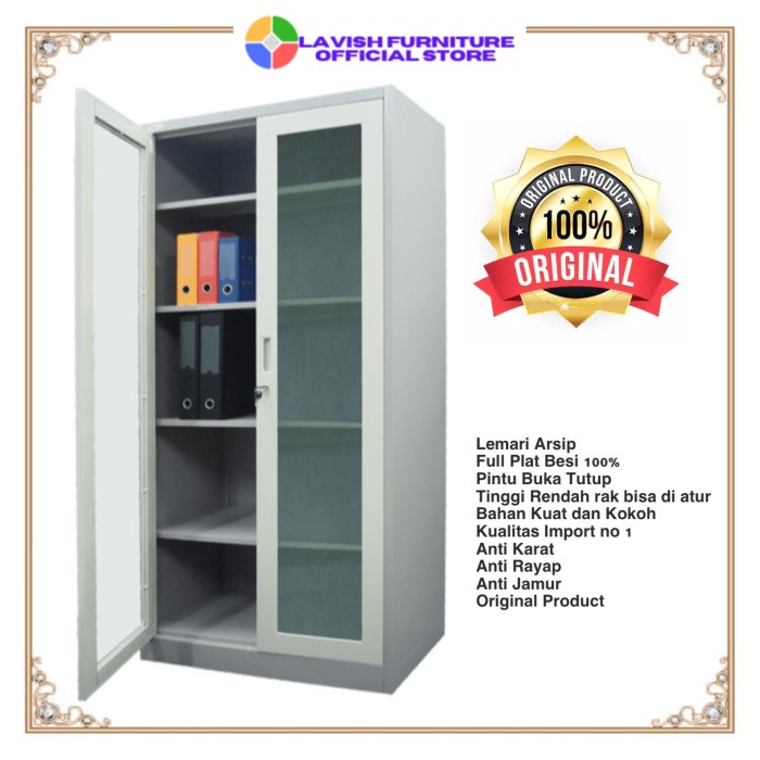 Jual Lemari Arsip Filling Cabinet Besi Pintu Swing Kaca La2006 | Shopee ...