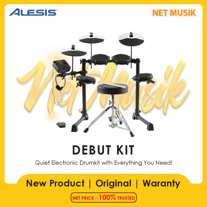 Jual Alesis Debut Kit, Kids Drum Set With 4 Mesh Electric Drum Set Pads ...