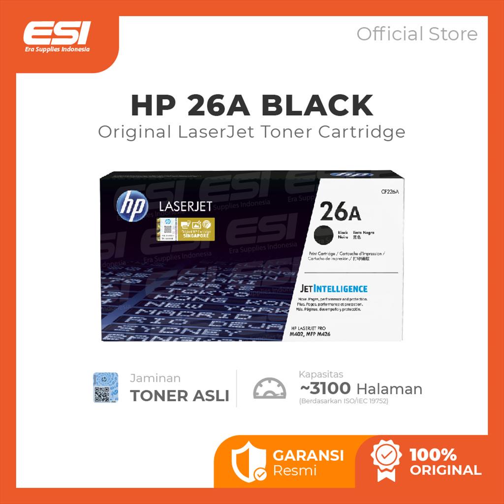 Jual HP 26A Black Original LaserJet Toner Cartridge (CF226A) | Shopee ...