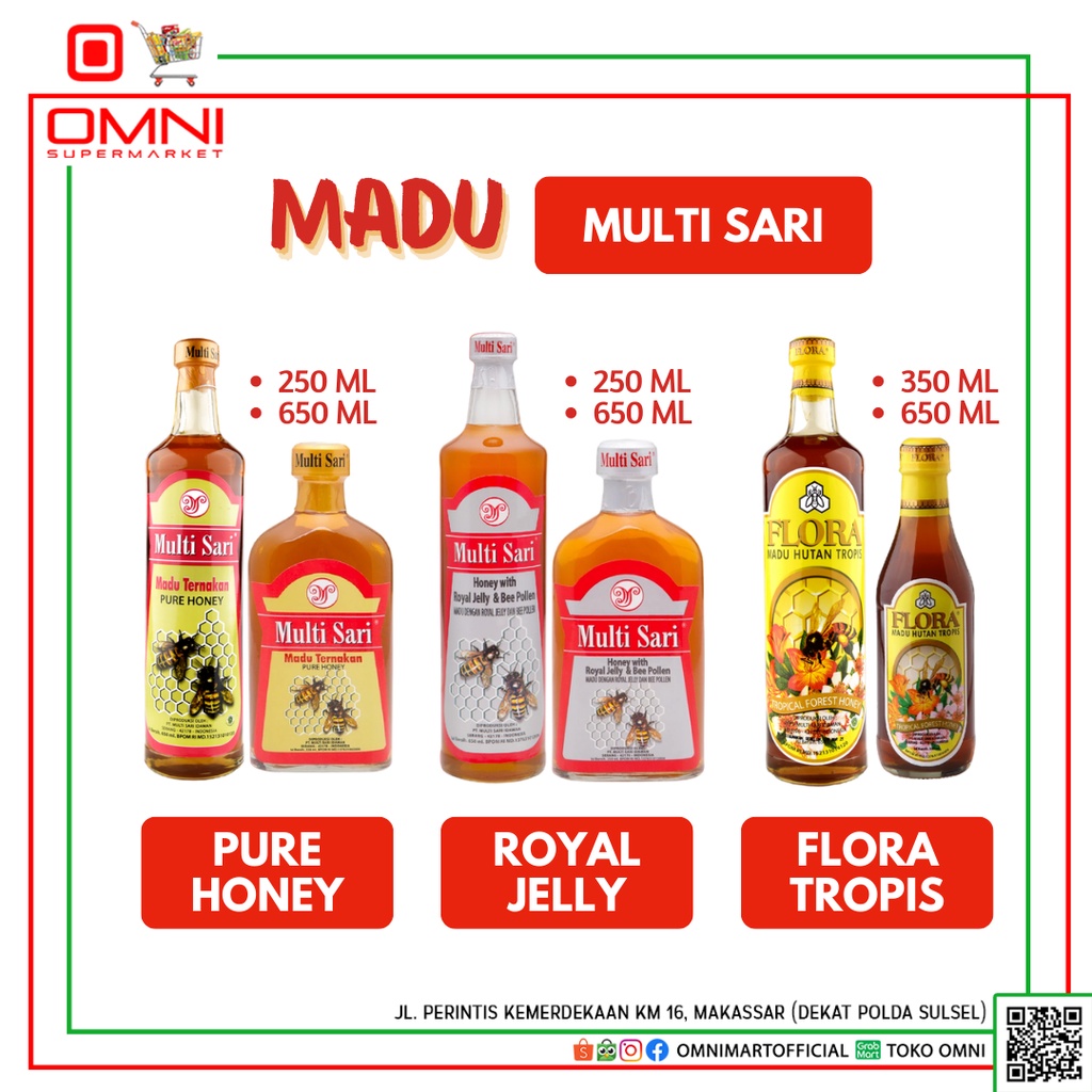 Jual Madu Multisari Ternakan - Royal Jelly - Flora Tropis 250ml ...