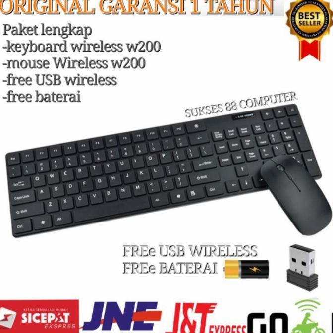 Jual PAKET KEYBOARD WIRELESS + MOUSE WIRELESS BANDA W200 ORIGINAL ...