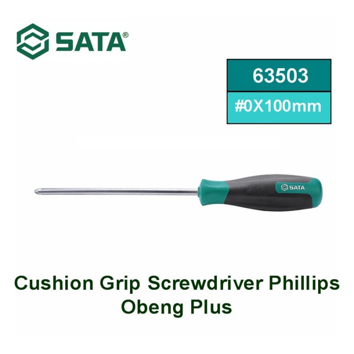 Jual OBENG PLUS 63503 CUSHION GRIP PHILIP SCREWDRIVER 0x100 MM SATA ...