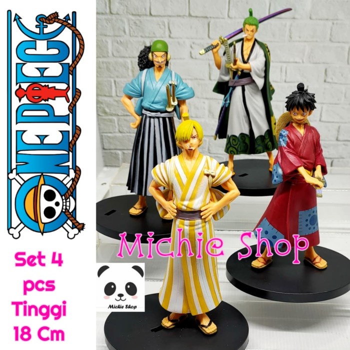 Jual Figure One Piece (set 4 Wano) Luffy Zoro Sanji Usop Anime Topper ...