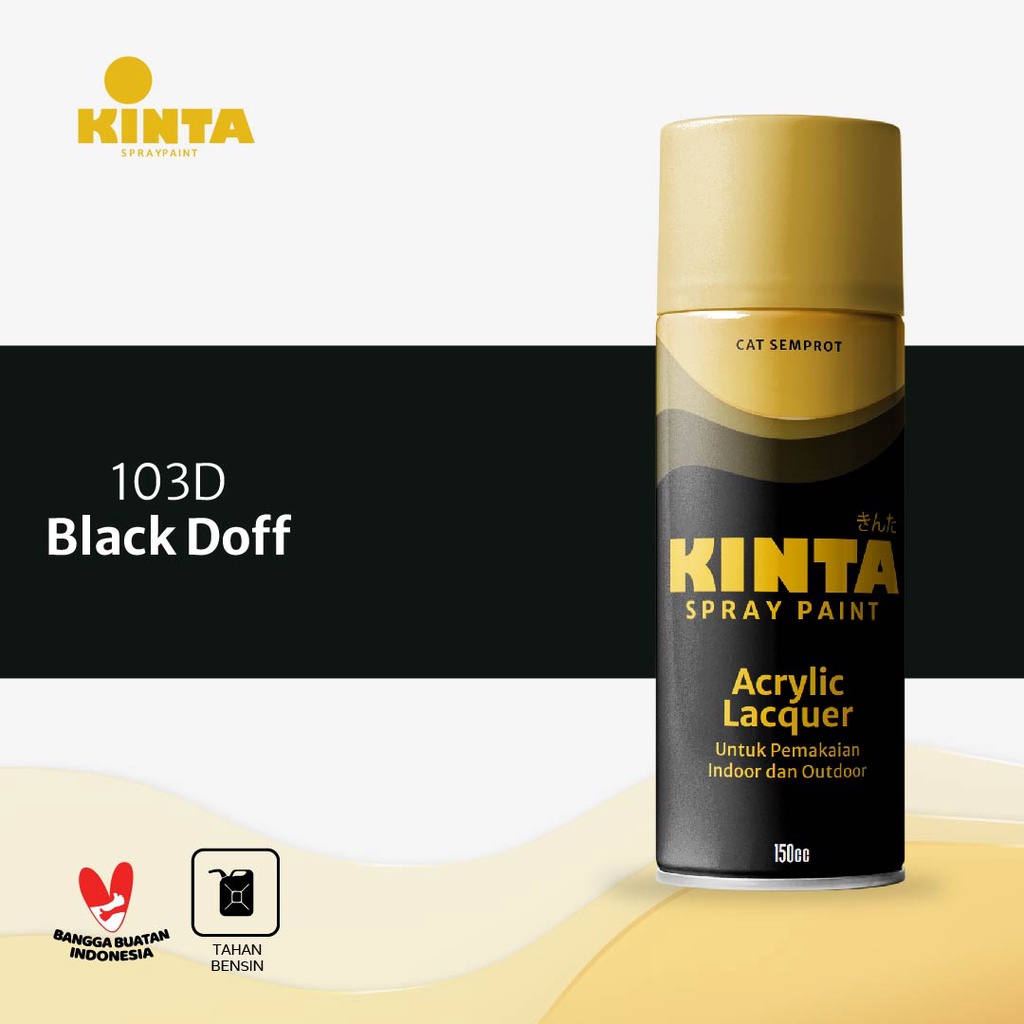 Jual (SOLID) 103D BLACK DOFF - KINTA Cat semprot / Pilox / Spray paint ...
