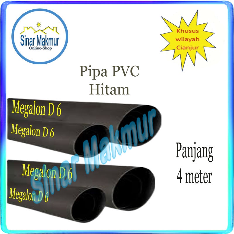 Jual Pipa Air PVC Hitam D 6" Inch (MEGALON) | Shopee Indonesia