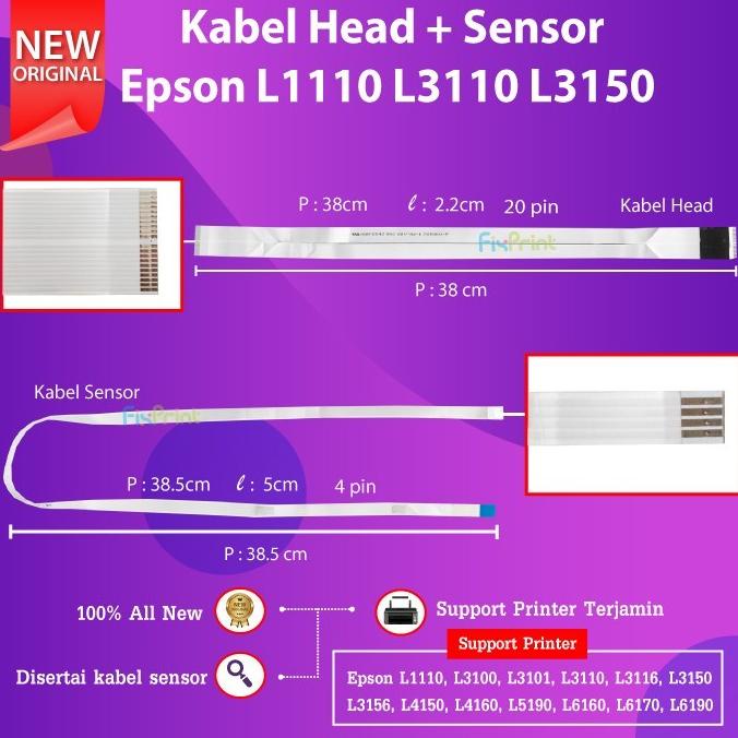 Jual =====] Kabel Head + Sensor Printhead Epson L3110 L1110 L3150 L3156 ...