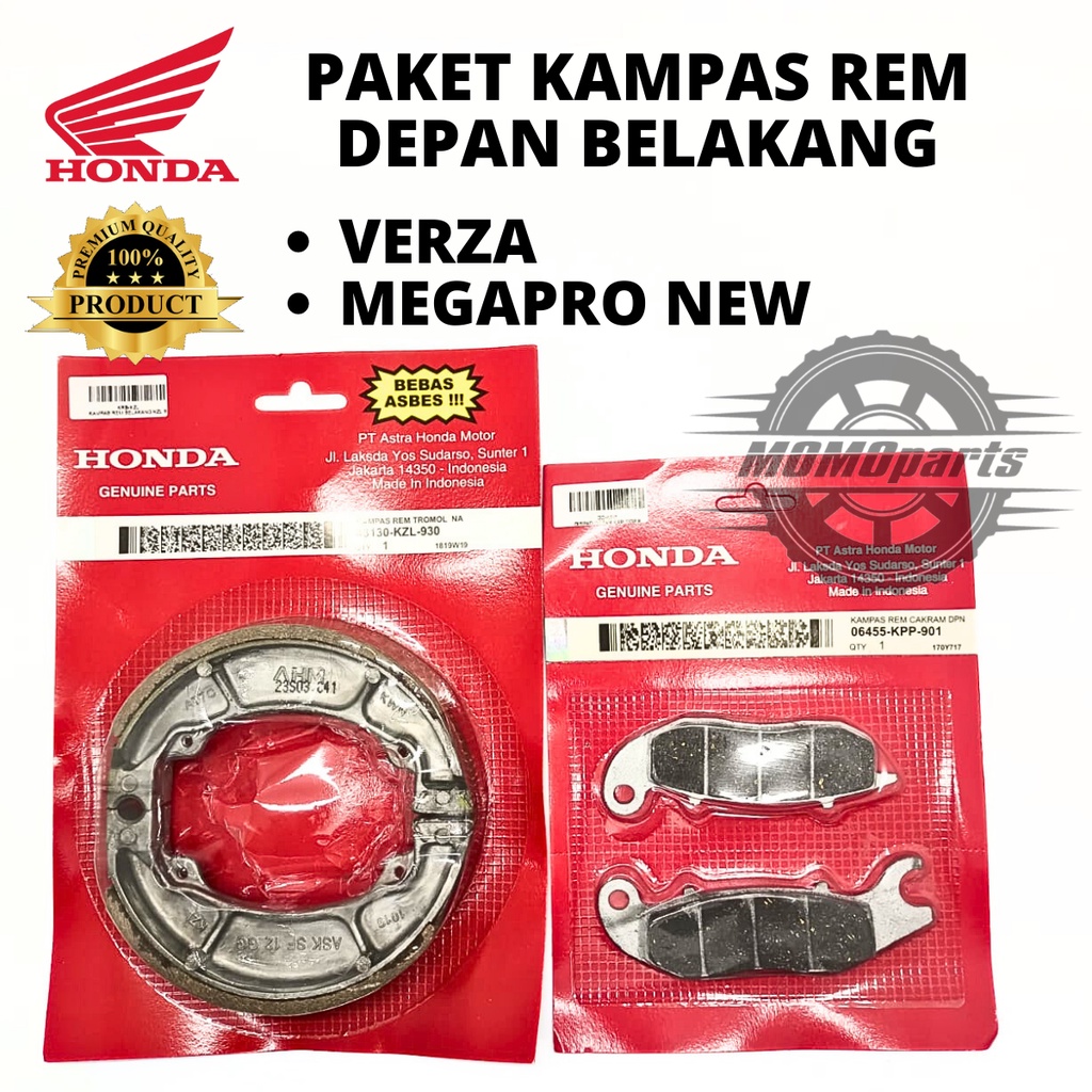 Jual ORIGINAL PAKET KAMPAS REM DEPAN BELAKANG TROMOL KZL & KPP HONDA ...
