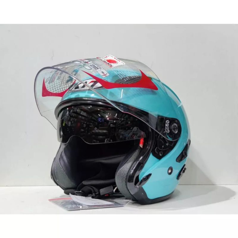 Jual HELM KYT GALAXY FLAT R MERAH MARON DOUBLE VISOR FULL WARNA ...
