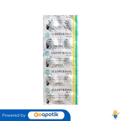 Jual ALLOPURINOL YARINDO 100 MG STRIP 10 TABLET | Shopee Indonesia