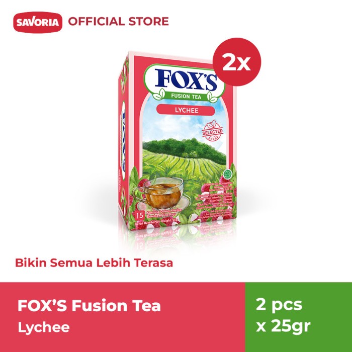 Jual FOX'S Fusion Tea Lychee 2 Pcs x 25g | Shopee Indonesia