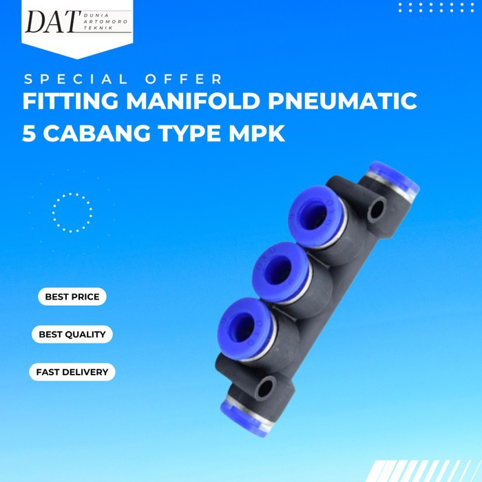 Jual MPK 6 Fitting Manifold Pneumatic Slip Lock 5 Way Selang 6mm ...
