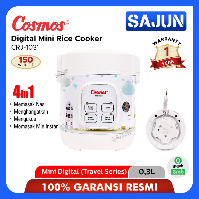 Jual Cosmos CRJ-1031 Mini Rice Cooker Digital 0.3 Liter | Shopee Indonesia
