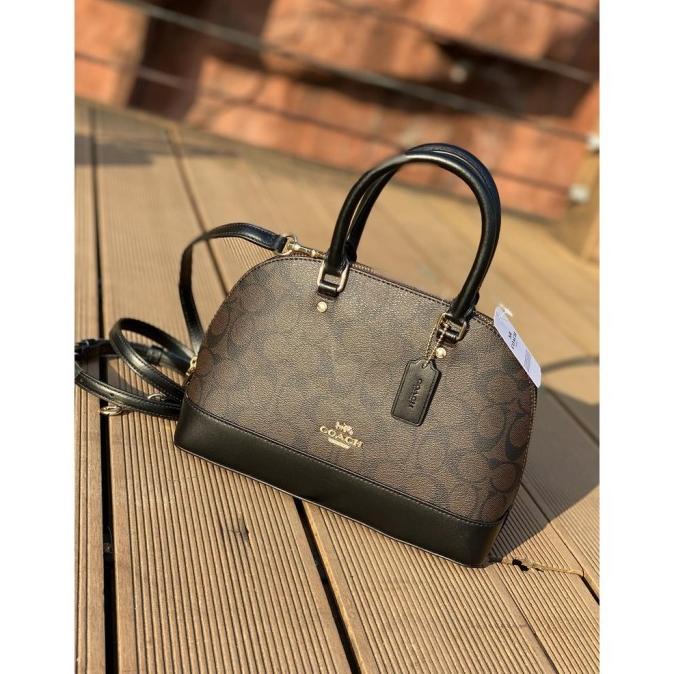 Jual Tas Coach 27583 Signature Mini Sierra Satchel Khaki Saddle ...