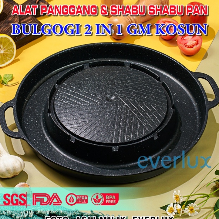 Jual TK BEST ALAT PANGGANG BULGOGI PAN 2 IN 1 GM Mookata grill pan hot ...