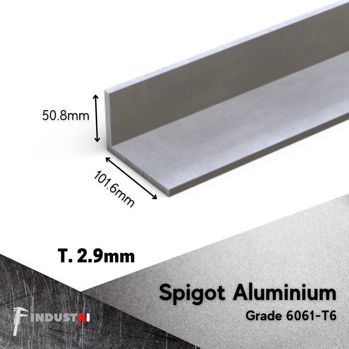 Jual Siku Aluminium t. 3 mm 50 x 100 mm Uniqual Angel Spigot Alumunium ...