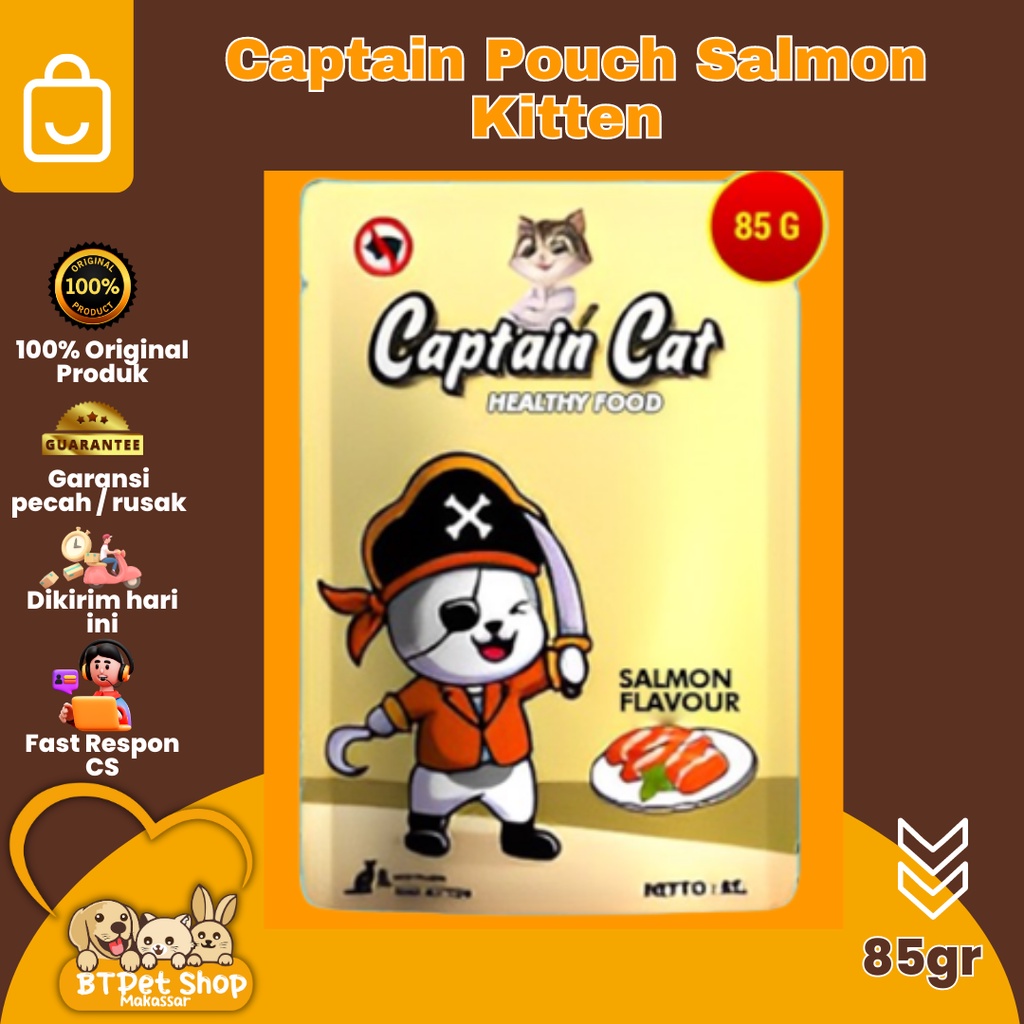 Jual Makanan Basah Sachet Anak Kucing Captain Cat Pouch Mother Kitten ...