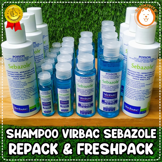 Jual 96 shampoo virbac sebazole anti jamur untuk kucing dan anjing ...