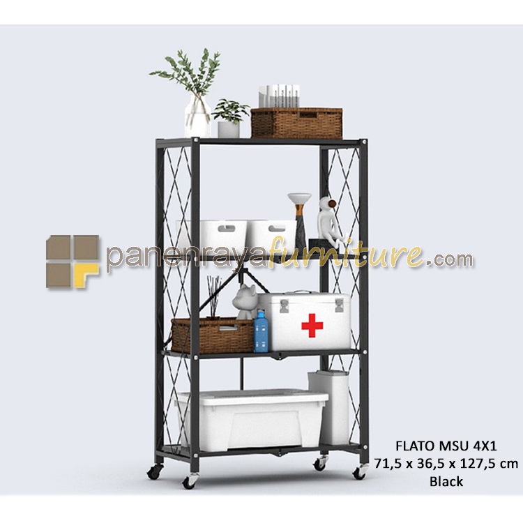 Jual R Rak Besi Lipat 4 Susun / Rak Dapur Serbaguna Flato 4 Hitam ...