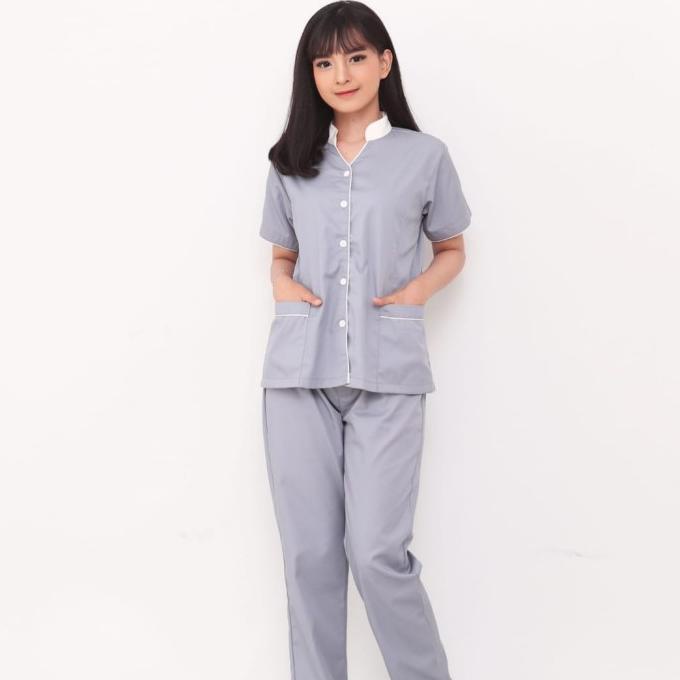 Jual Baju Suster Scarlett Pendek / Seragam Suster/ Baju Nanny | Shopee ...