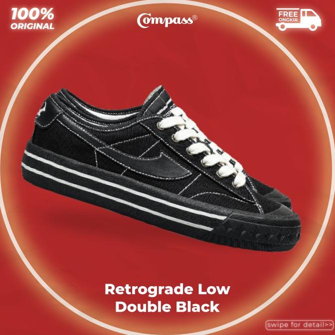 Jual [ORIGINAL] SEPATU COMPASS RETROGRADE LOW DOUBLE BLACK & BABY BLUE ...