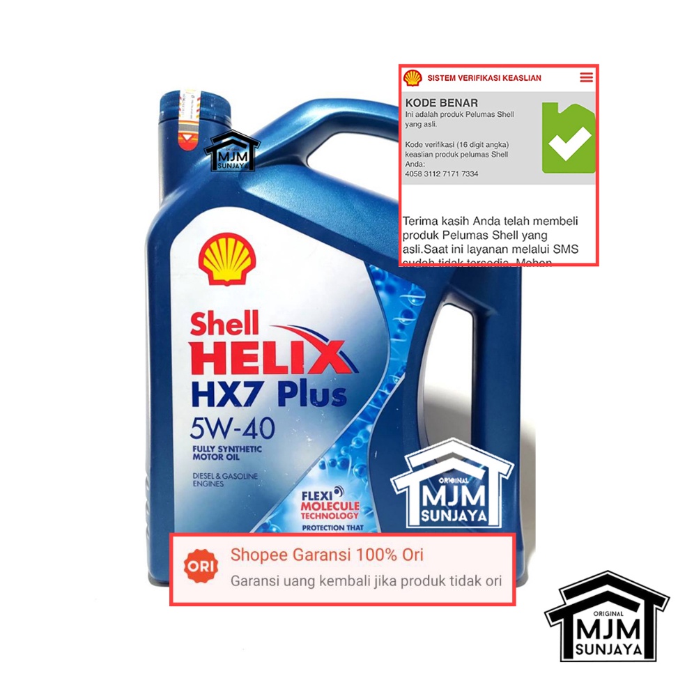 Jual MENARIK!. Oli Mesin Shell Helix HX7 PLUS SAE 5W-40 4 Liter Bensin Galon HX 7 5W40 4L Diesel ...