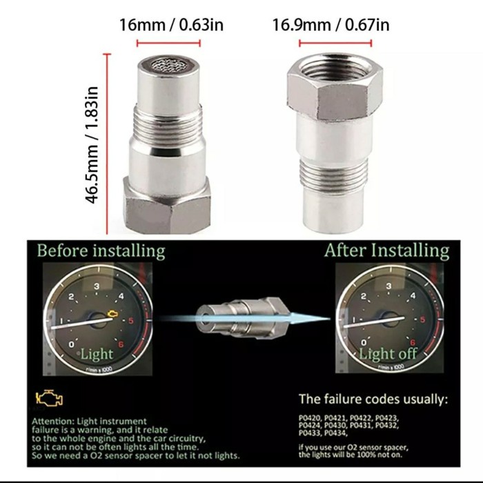 Jual Adaptor Sambungan Sensor O2 Oksigen Universal Check Engine Nyala ...