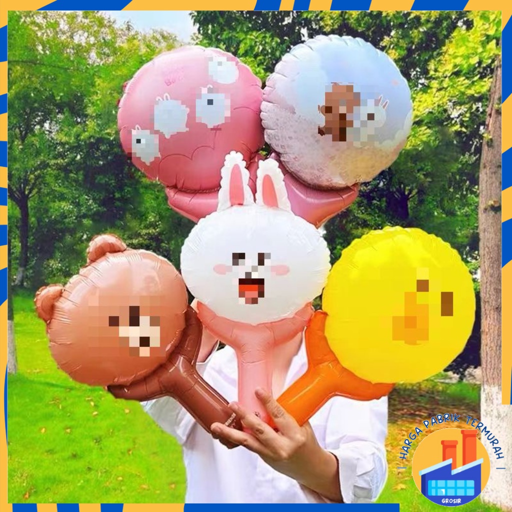 Jual HPT Balon Foil Tongkat Karakter Ballon Pentungan Tangan Motif ...