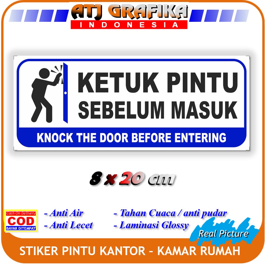 Jual Stiker New Ketuk pintu sebelum masuk sticker kenyamanan kamar ...