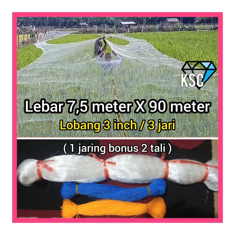 Jual 35 JARING BURUNG 3 INCH /JARING PENUTUP SAWAH / JARING PADI ...