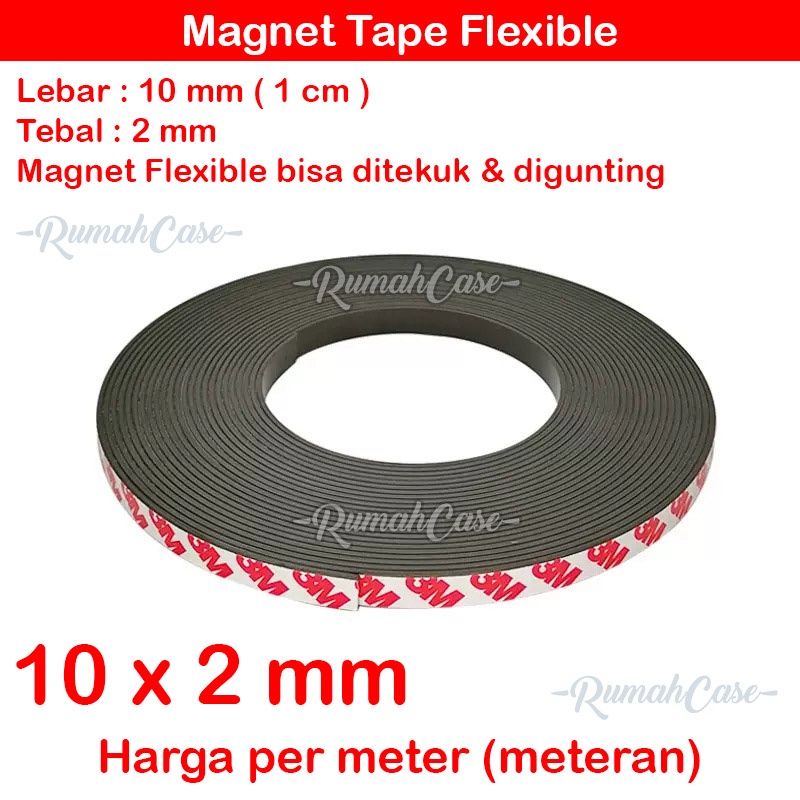 Jual YT1 MAGNET TAPE LEBAR 15MM TEBAL 2MM PER METER DOUBLE TAPE 3M ...