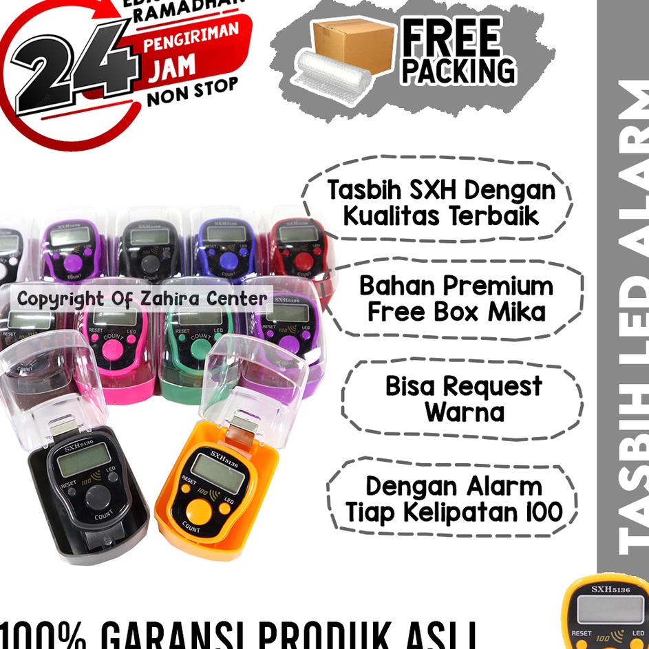 Jual PYMH1627 [Terkece Se-RI] Tasbih Digital LED ALARM SXH Tasbih Alarm ...