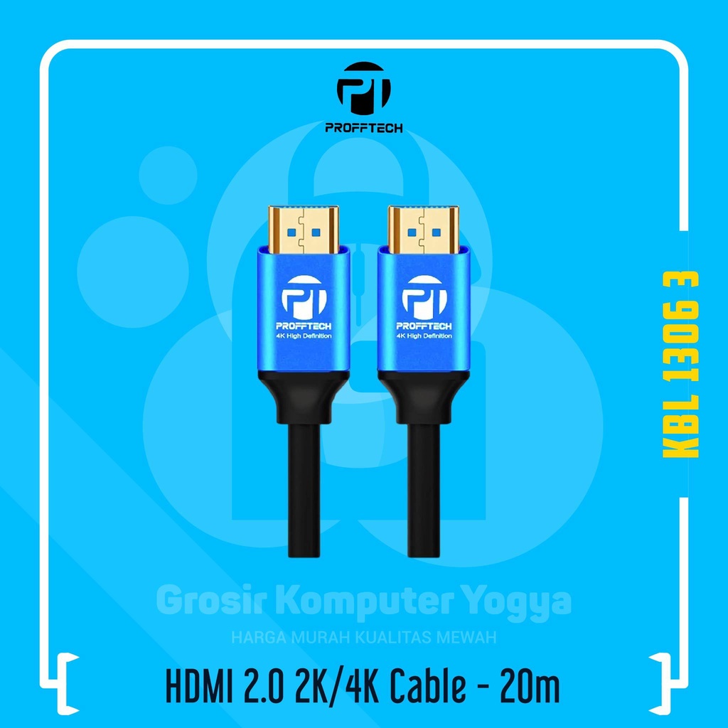 Jual ProffTech HDMI 2.0 Male to Male Cable 2K/4K Kabel HDMI - 20m | Shopee Indonesia